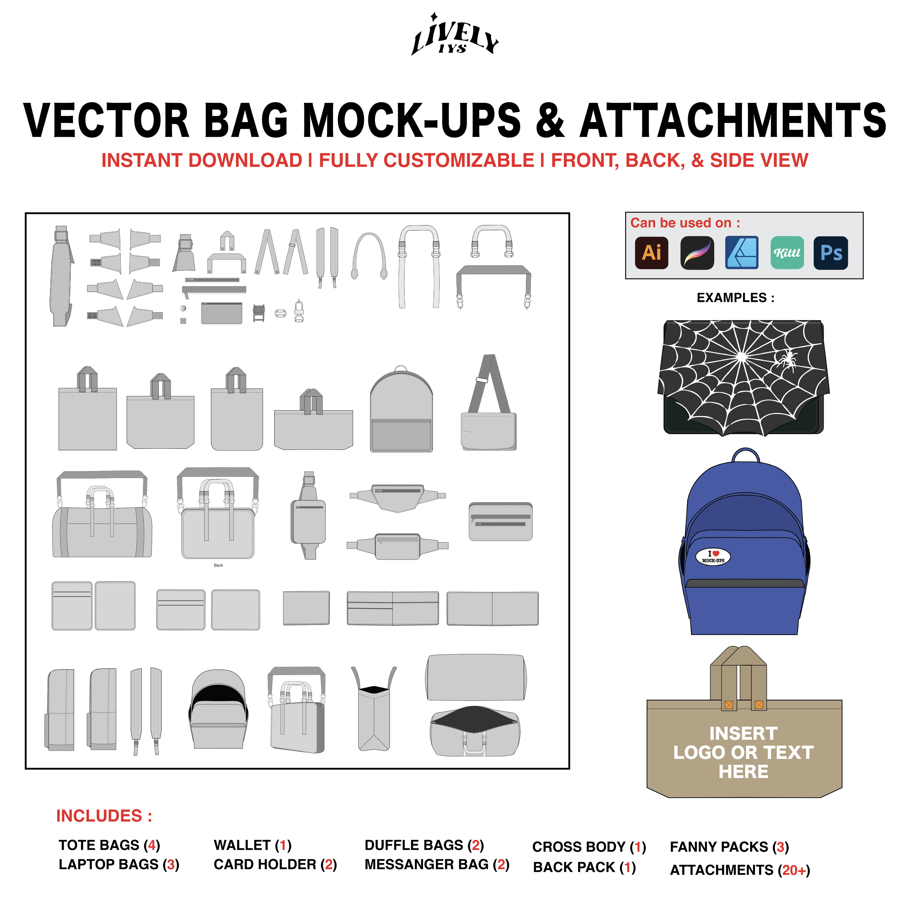 Bag Vector Mock-ups & Attachments – LivelyLys